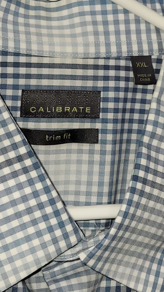 Calibrate ♈Men's Printed LS Button Shirt size 2XL~dusty blues/white ...