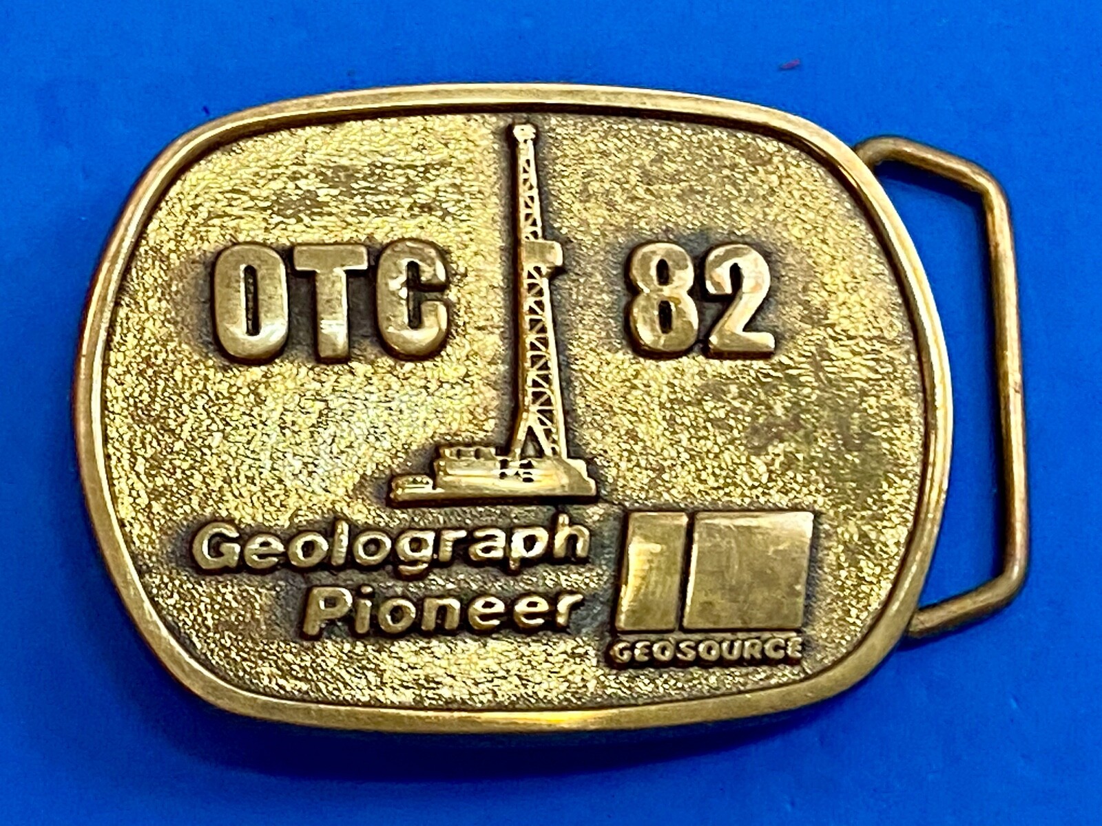 Vintage OTC 1982 Geo Source Geolograph Pioneer belt buckle Oil Gas ...