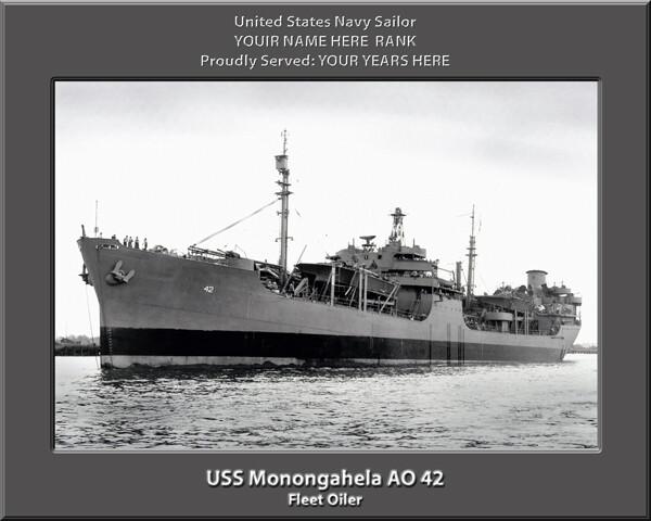 USS Monongahela AO 42 Personalized Canvas Ship Photo Print Navy Veteran ...
