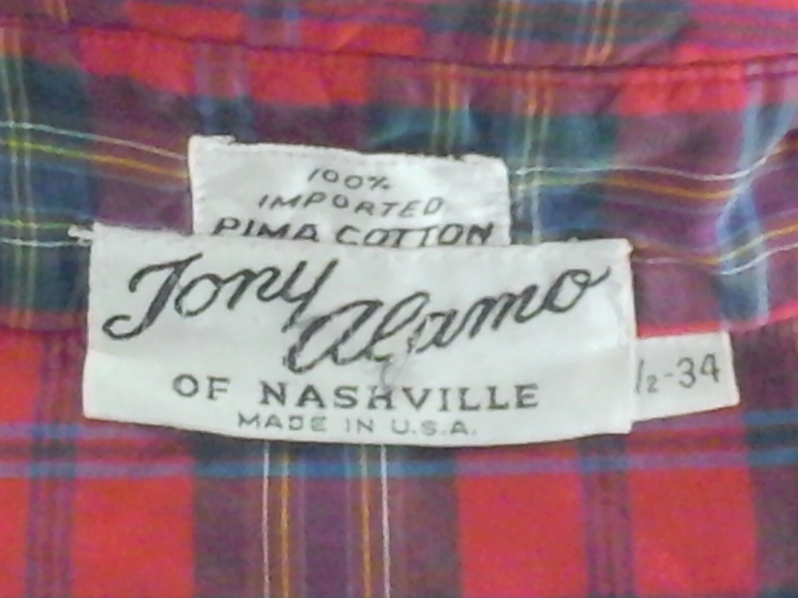 TONY ALAMO of NASHVILLE Vintage 80s Western Shirt Red… - Gem