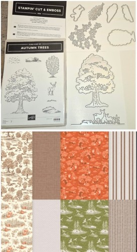 Stampin Up AUTUMN TREES Stamp Set & Dies & Autumn Toile Designer Paper ...
