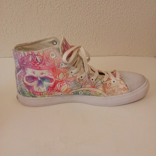 RAAD Skull Print Fabric Rubber Men's High Top Lace Up Sneakers size 12 ...