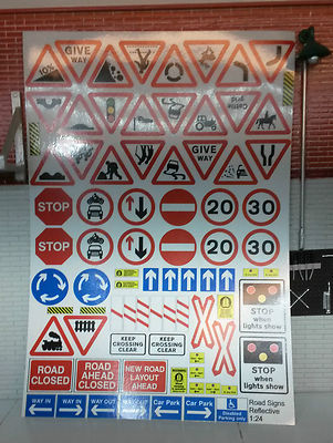 G LGB 1:24 Scale Modern Road Signs Notices Model Railway Layout ...