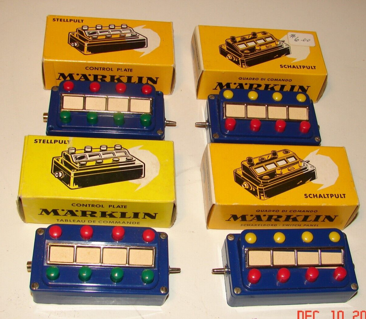 Lot of 4 MARKLIN 7072 & 7210 Control Plate Switch Controller NEW IN BOX ...
