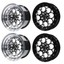VMS Racing Polished & Black Lip Revolver Wheels Pack 15x3.5 & 13x8 ...