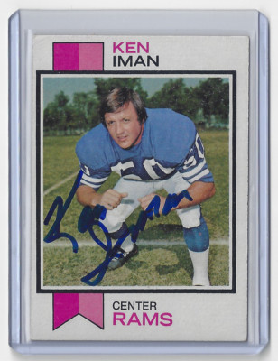 1973 RAMS Ken Iman signed card Topps #152 AUTO Autographed Los Angeles ...