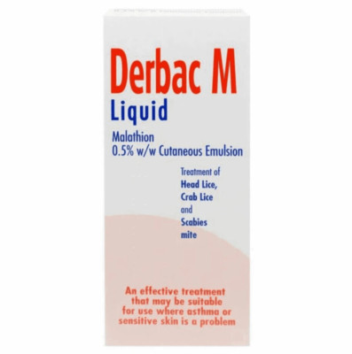 Derbac M Liquid - Treatment of Head Lice, Pubic Lice, and Scabies Mite ...