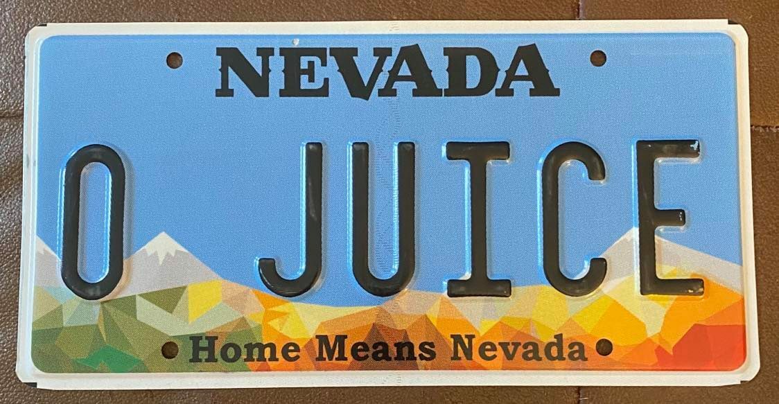 Nevada VANITY License Plate O JUICE | eBay