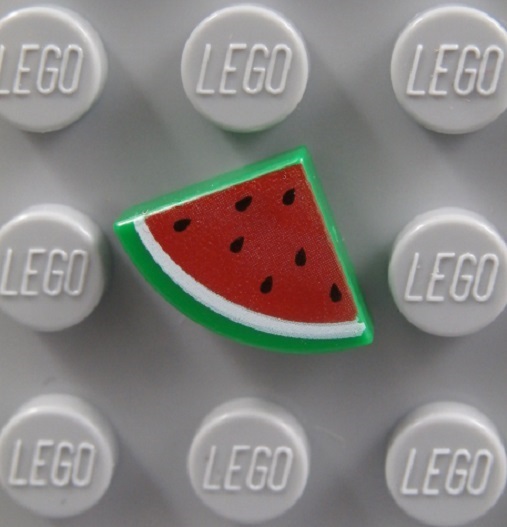 LEGO WATERMELON SLICE TILE ~ Minifigure Minifig Fruit Food 1/4 of 2x2 ...