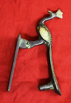 Brass Congo Peafowl Knocker Peacock Door Bell Rectangular Shape Base ...