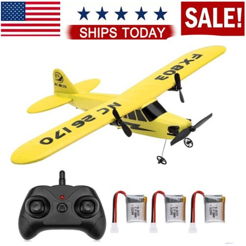 EPP Foam Plane Toy Remote Control 3 batteries Airplane RC Glider Kids ...