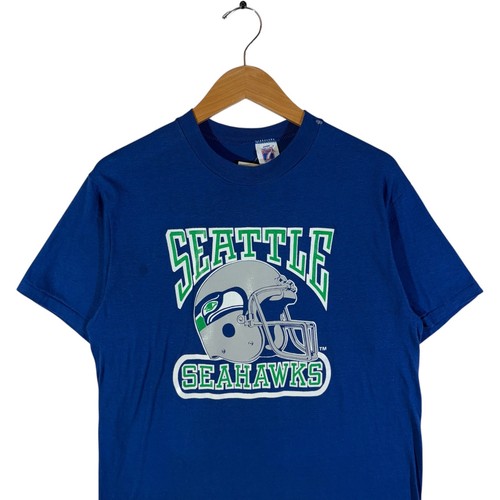 Vintage Logo 7 Seattle Seahawks Helmet Tee Blue Mens Large | eBay