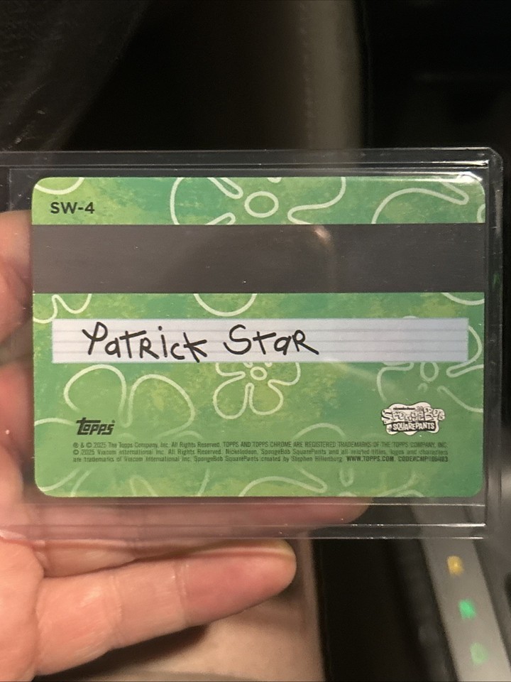 Topps Chrome SpongeBob Patrick Star Wallet SW-4 Tractor License /99 | eBay
