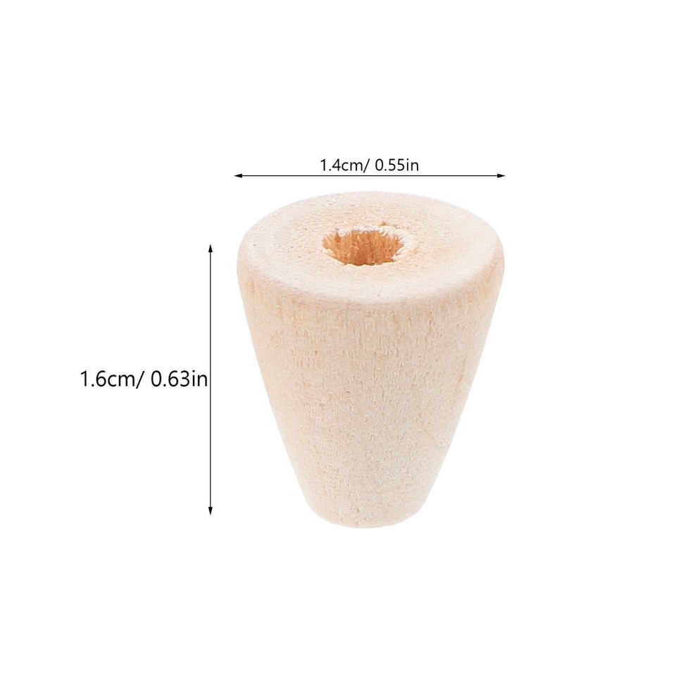 100Pcs Cone Shape Wooden Beads for DIY Jewelry Making Crafts for Boy ...