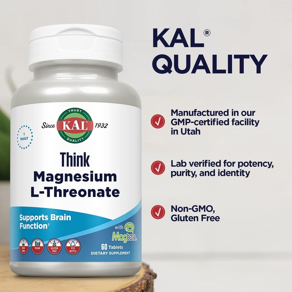 KAL Think Magnesium L-Threonate 2000 mg | Learning, Brain Health ...