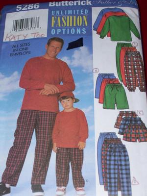 🌹 BUTTERICK #5286 - FATHER & SON CREW TOP-DRAWSTRING PANTS & SHORTS ...