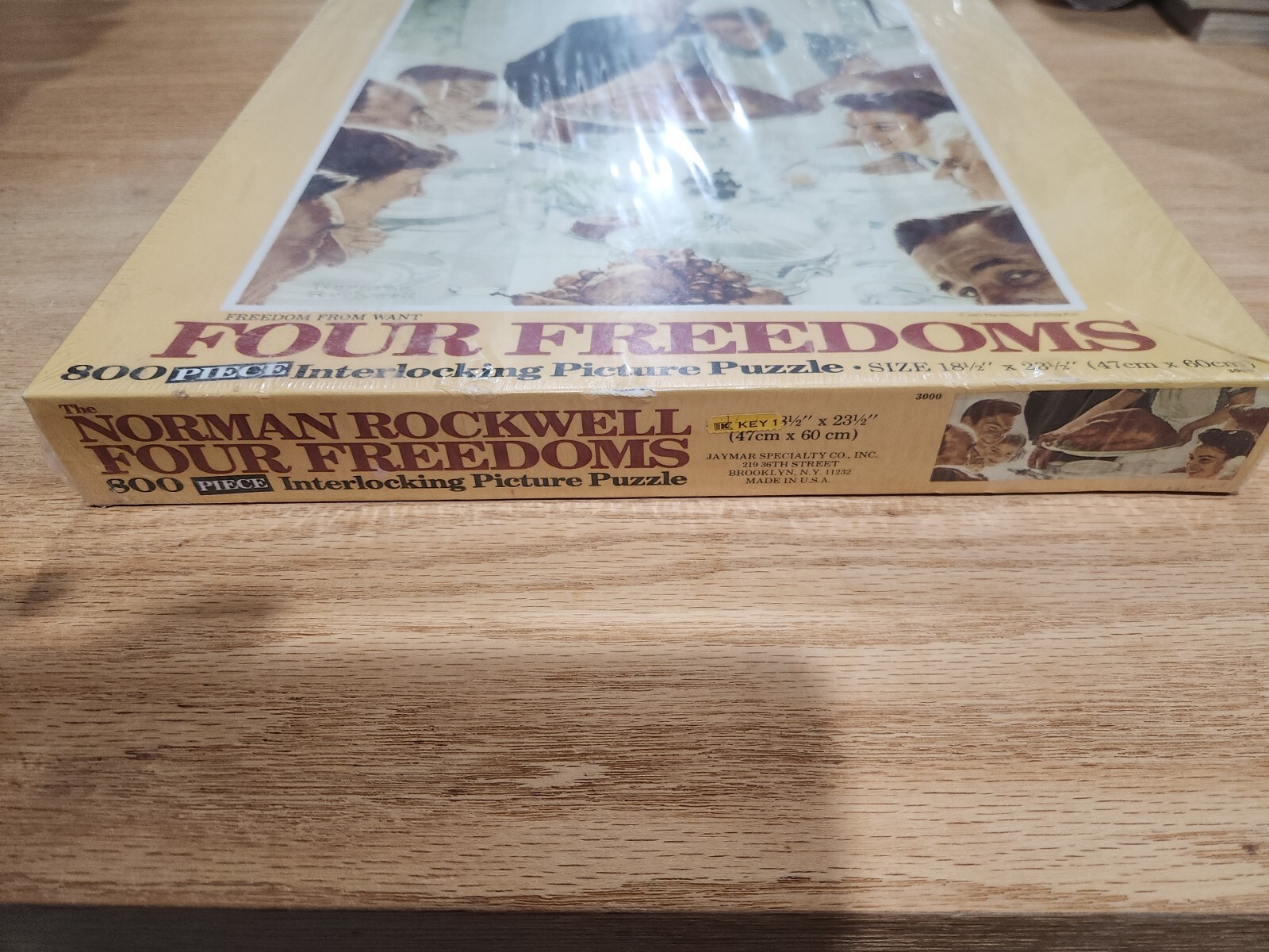 800 Piece Puzzle Norman Rockwell FOUR FREEDOMS Thanksgiving 18.5" x 23. ...