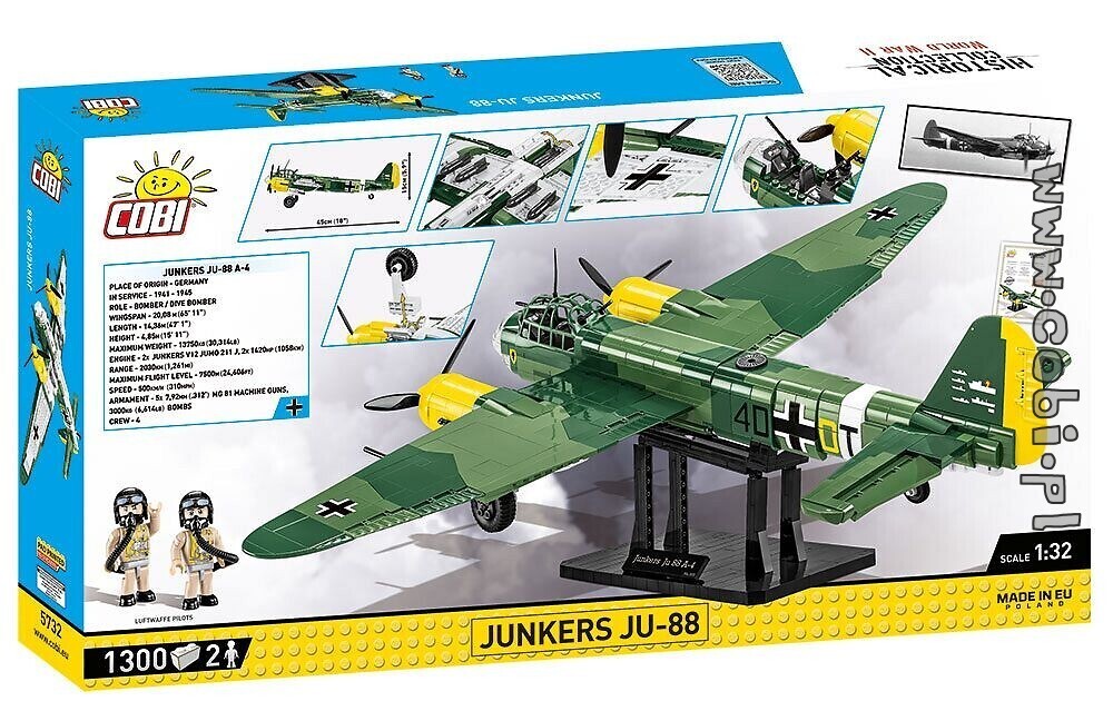 Limited Edition German Bomber Ju-88 COBI 5732 1/32 bricks model 1300 ...