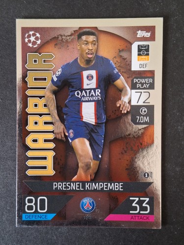 Presnel Kimpembe 176 PSG Carte Topps Champions League 2022-23 Match ...
