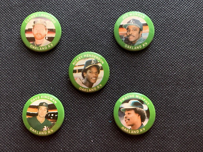 RARE Vintage 1984 FUN FOODS Baseball Hat / Jersey Buttons - Oakland A's ...