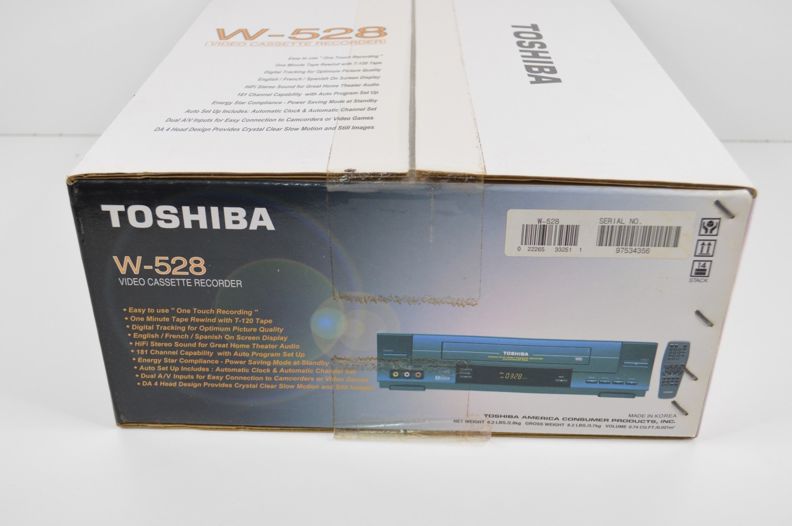Toshiba W-528 4 Head Video Cassette Recorder - Black for sale online | eBay
