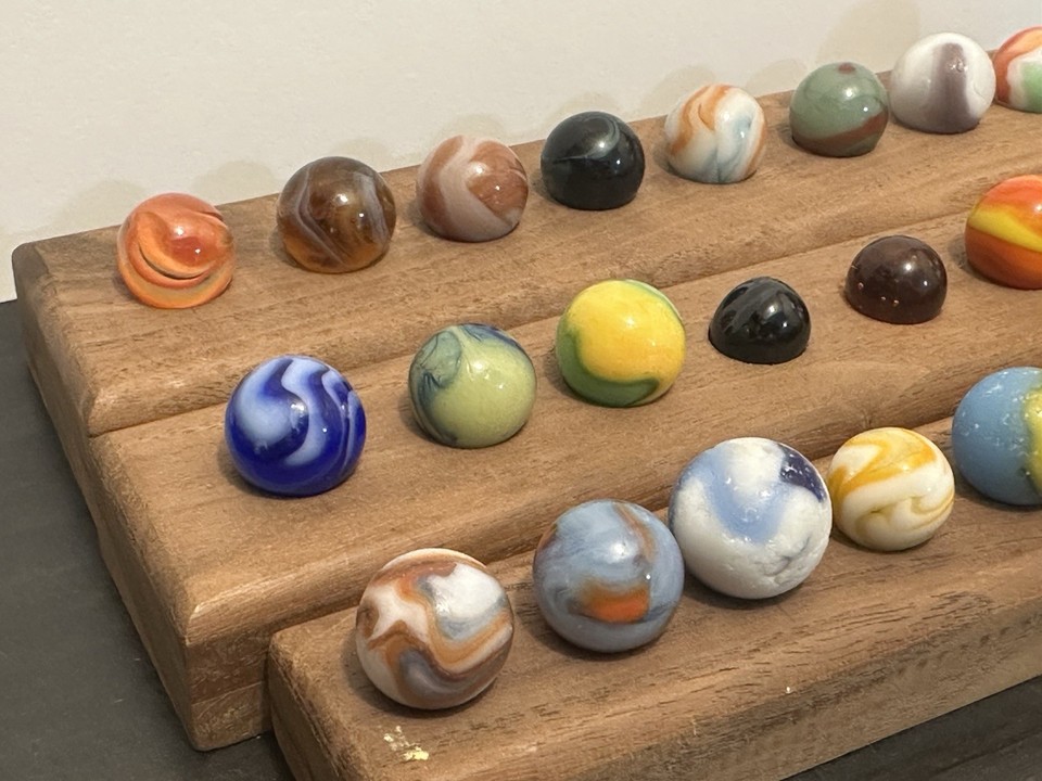 Old Vintage Antique Marbles In Lots Of 28 Marbles Many Varieties Swirl ...