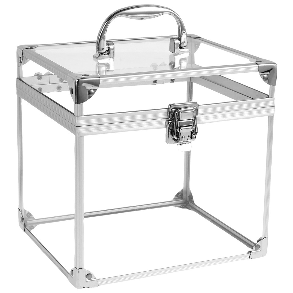 Makeup Box Clear Cosmetic Case with Latches and Handle Large Capacity ...