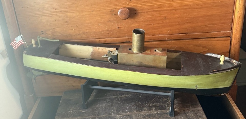 ANTIQUE HE BOUCHER LIVE STEAM ENGINE POND BOAT STEAMBOAT | eBay
