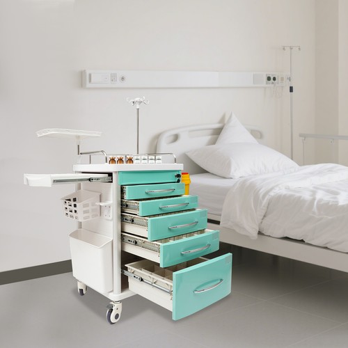 5 Drawers Medical Rolling Cart Nursing Center Lab Salon Utility Trolley ...