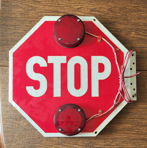 School Bus Double Sided Stop Sign With LED Lights | eBay