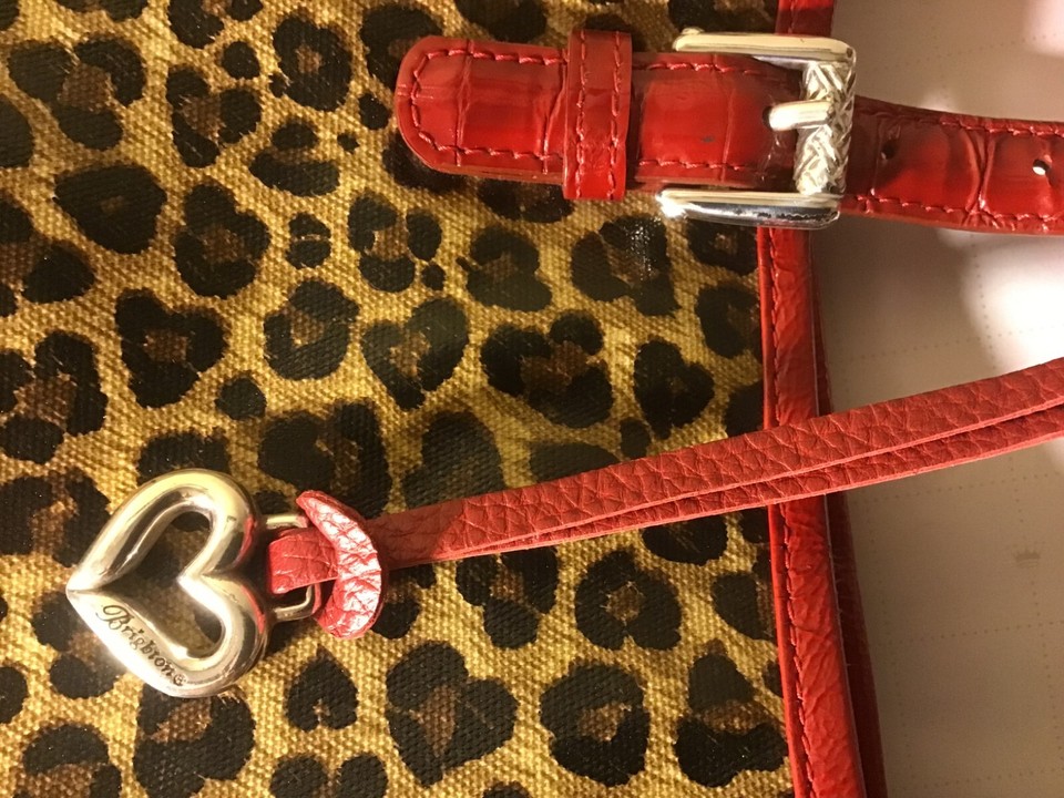 Brighton Bag Whitney Coated Canvas Leopard Print Tote E523422 Handbag ...