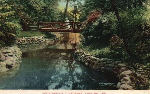 Vintage Postcard 1909 Foot Bridge City Park Kokomo Indiana M. G ...