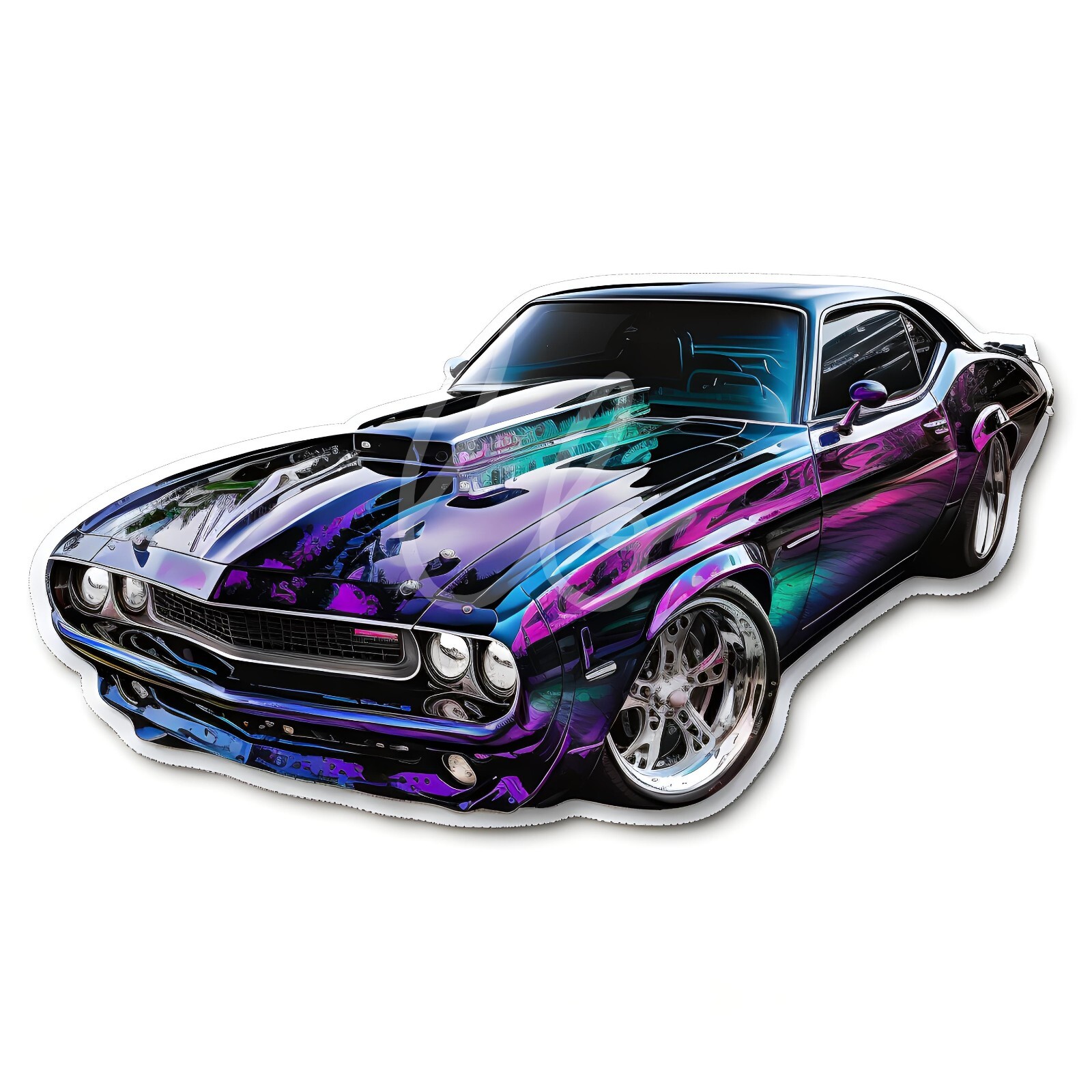 3 Purple Classic Muscle Car Stickers | eBay
