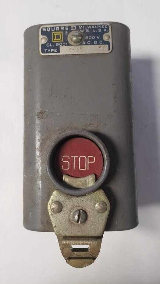 Square D Company 9001 B-38 Stop (Lockout) Push Button Station 600 V Max ...