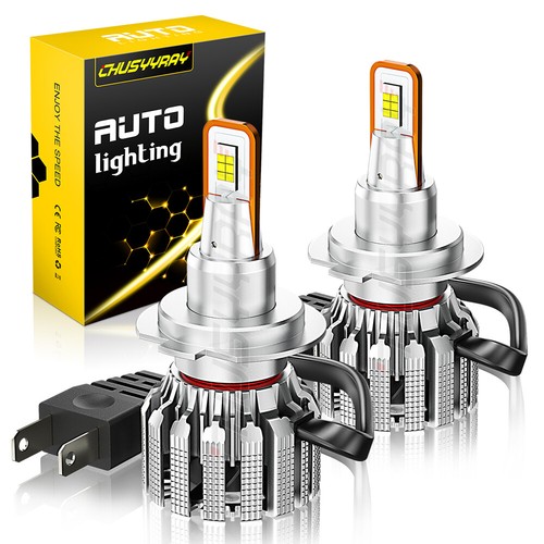 H7 Motorcycle LED Headlight Bulb High+Low Beam 6000LM 6000K White Super ...