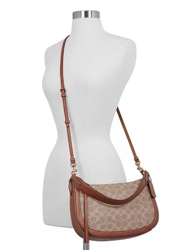 ️ Coach Sutton In Signature Canvas 52577 Tan/Rust/Gold Crossbody | eBay