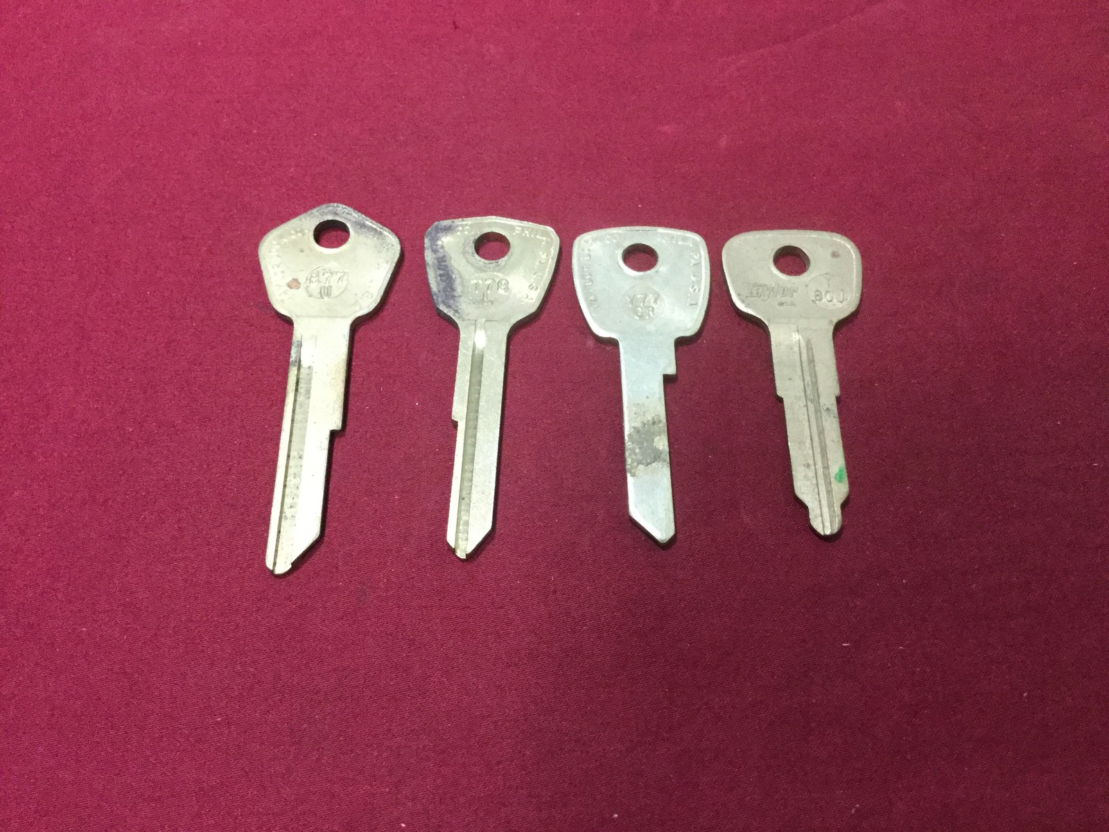 Assorted Automotive Key Blanks by Taylor, T80J, T78L, etc, Set of 4 ...