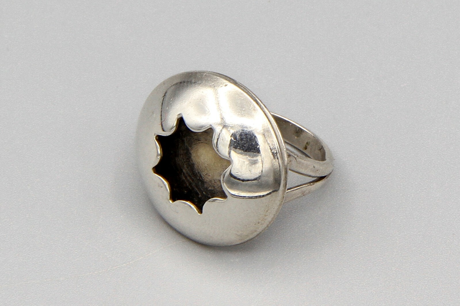 Minimalist Dome Ring Sz 5, 925 Sterling Silver Shadow Box Ring ...