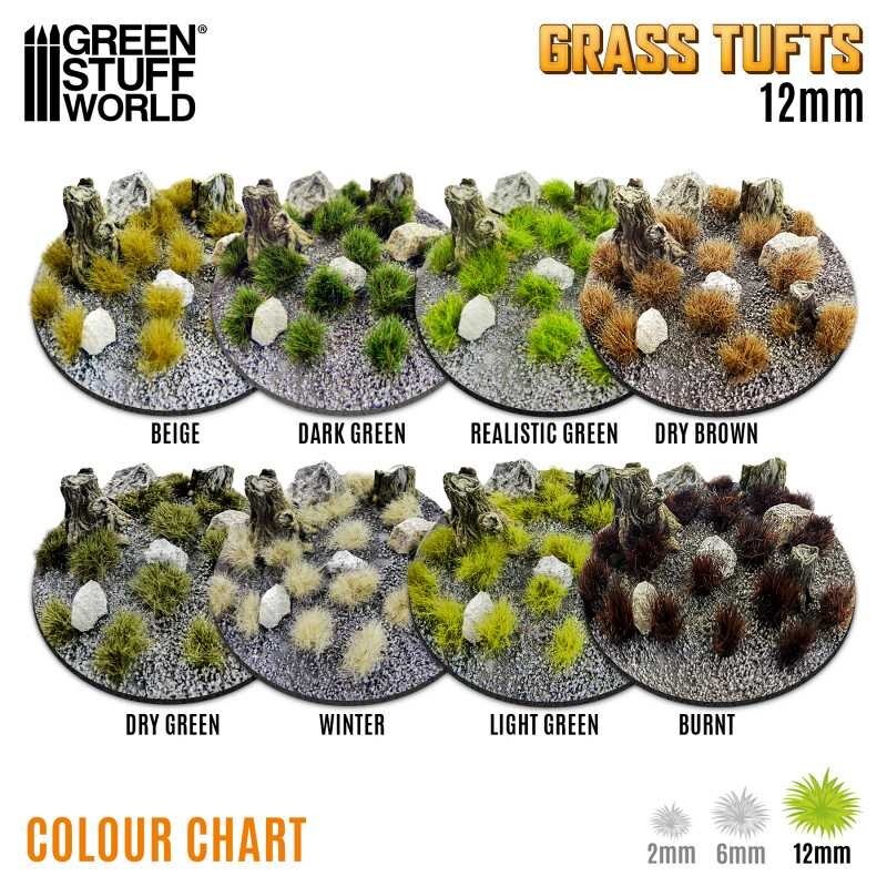 Static Grass Tufts 12 mm - Beige - Scenery Miniature Basing | eBay