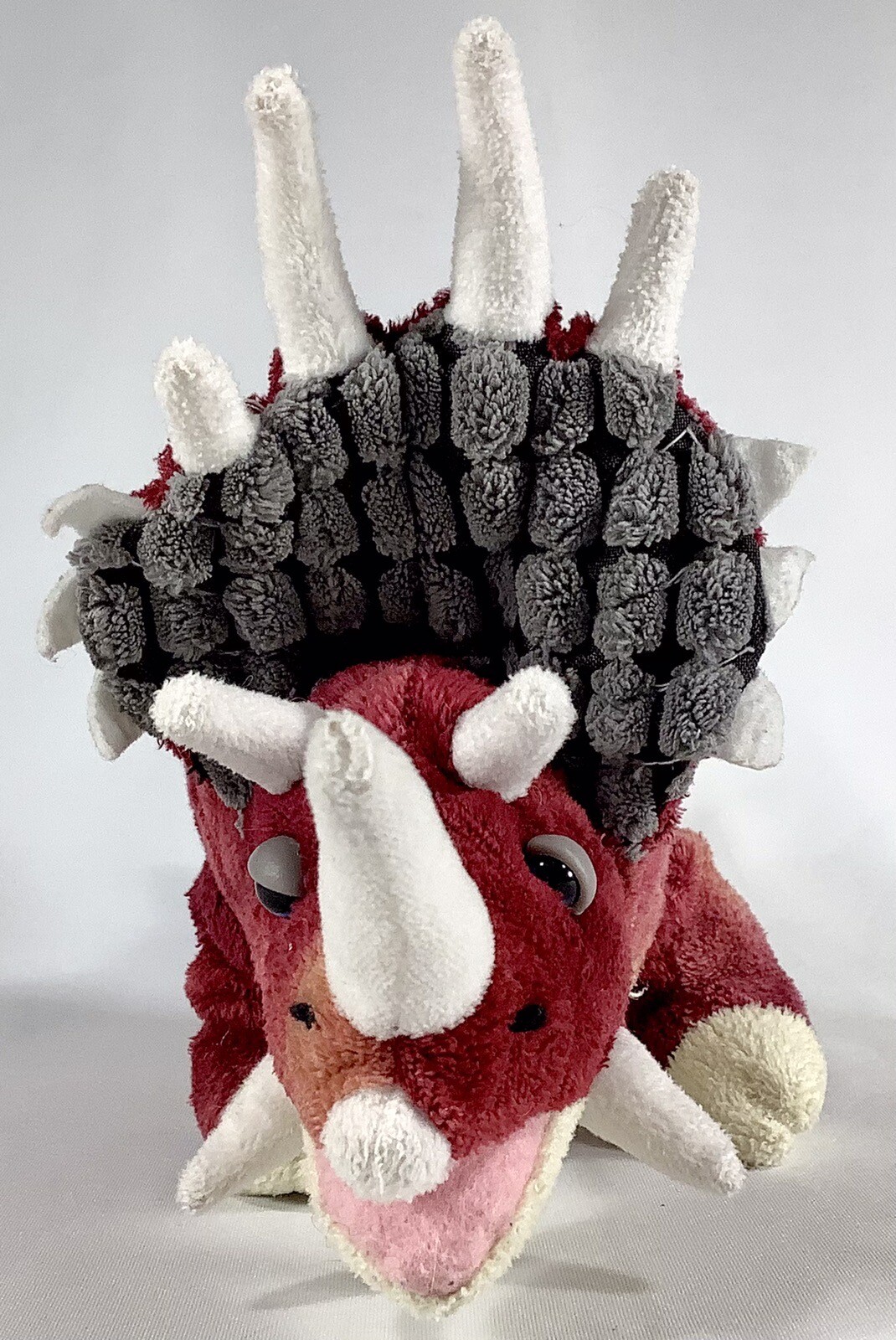FIESTA Triceratops Plush Dinosaur Stuffed Animal Toy Red Gray Green 14 ...