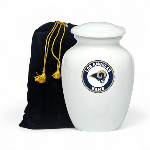 Custom Text, Los Angeles Rams Football Theme Style White Urn For Adult ...