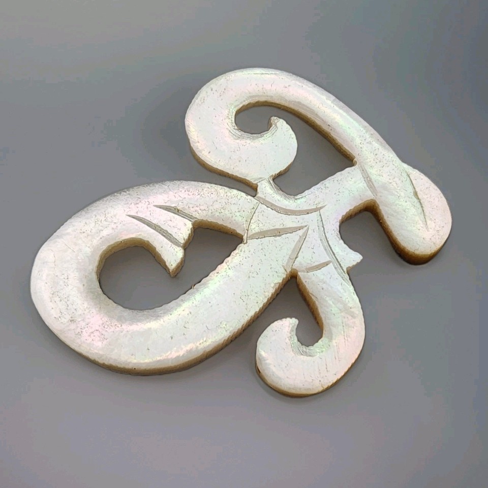 Antique Victorian F Brooch Carved MOP Initial Letter Pin C Clasp ...
