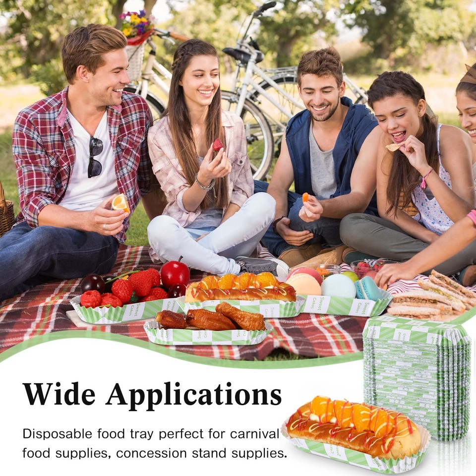 300 Pcs Paper Hot Dog Trays 6 Inch Paper Food Trays Concession Stand S ...