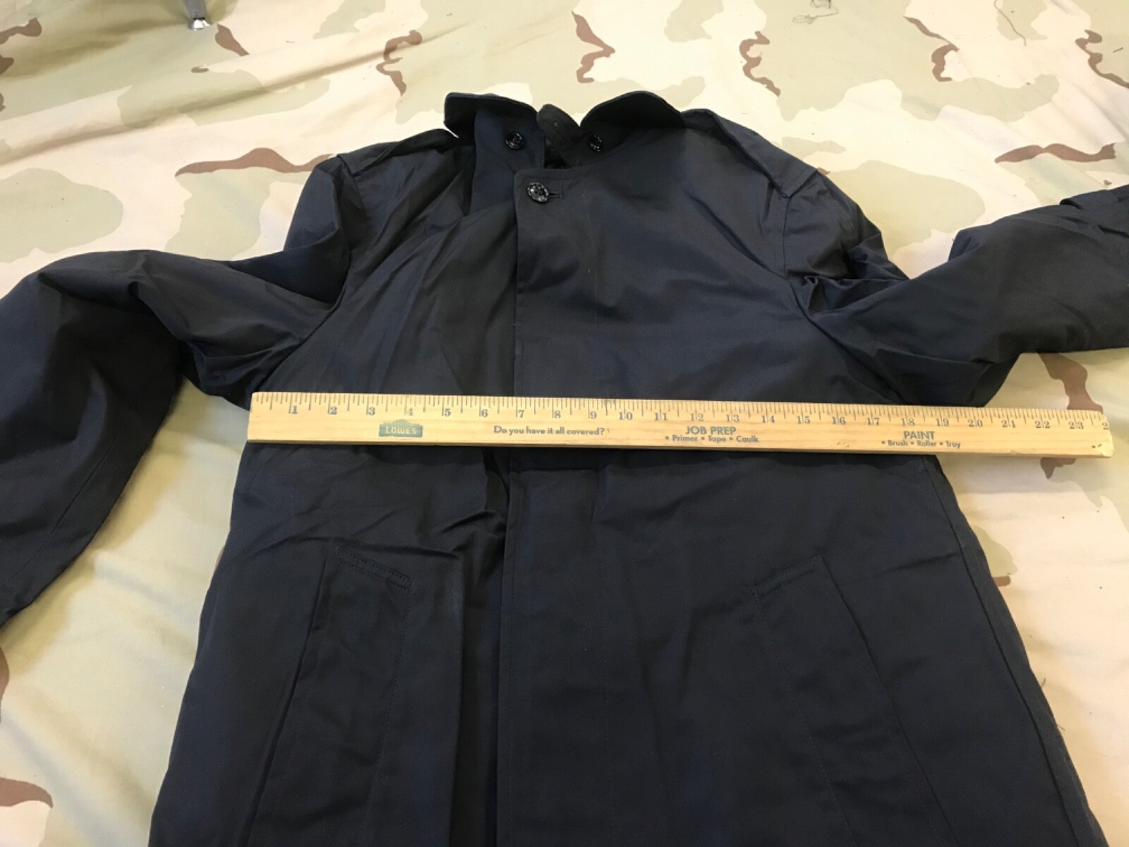 US MILITARY BLACK TRENCH COAT REMOVABLE LINER NSN 8405-01-220-2539 SZ ...
