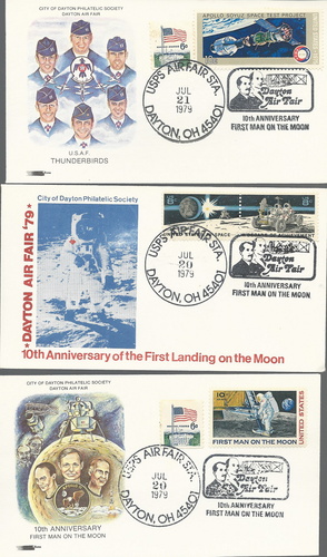 USA 10th Anniversary First Man on the Moon SET OF 16 CACHET COVERS ...