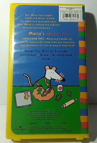 Maisy's Winter Fun VHS 2000 Animated Mouse Christmas Yellow Clamshell ...