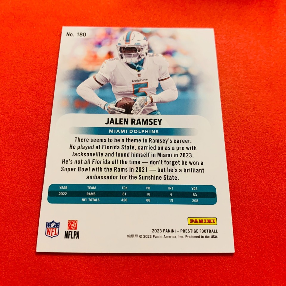 Jalen Ramsey .. SUNBURST .. Miami Dolphins .. 2023 Prestige Card 180 | eBay