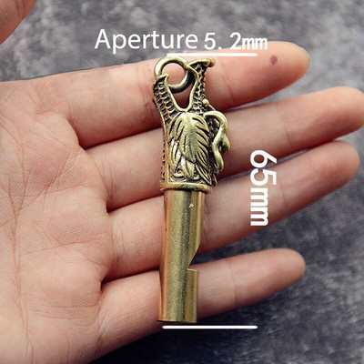 Handmade Brass Dragon Head Whistle Car Keys Chains Pendants Tools Whist ...