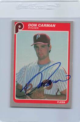 1985 Fleer #U20 Don Carman Phillies Signed Auto *G4589 | eBay