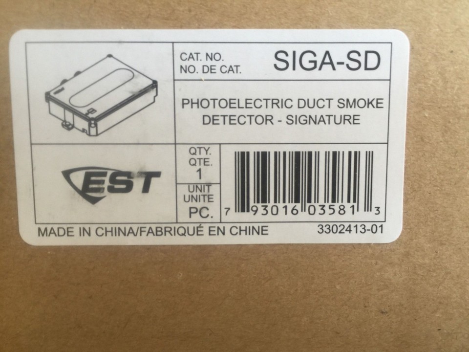 BRAND NEW EDWARDS EST SIGA-SD SIGA SD DUCT SMOKE DETECTOR FREE SHIPPING ...